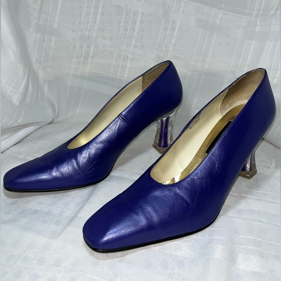 Fashion Influences | Shoes | Fashion Influences Leather Indigo Pumps ...